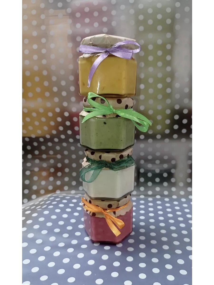 Набор меда суфле из 4 баночек по 150 гр. Подарок.