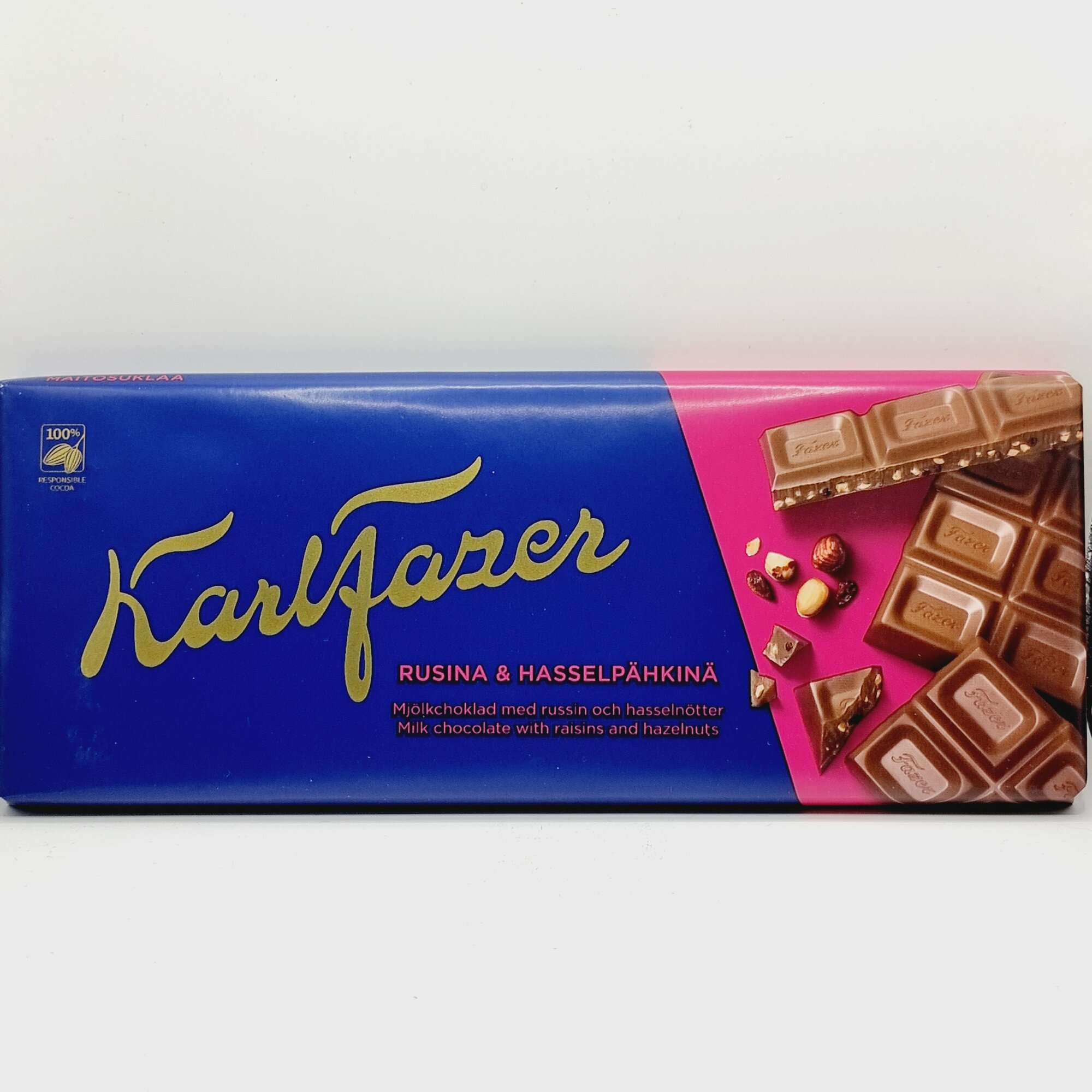 Karl Fazer Молочный шоколад с изюмом и фундуком 200 г(из Финляндии)