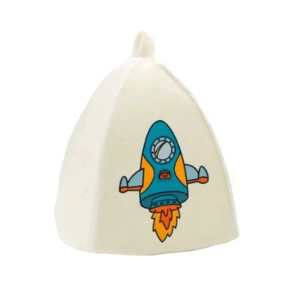 Шапка для бани Банный мир Ракета детская войлок цвет белый