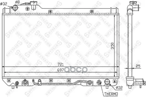 Радиатор системы охлаждения! АКПП Toyota RAV 4 2.0 94-00 Stellox арт. 1025378SX