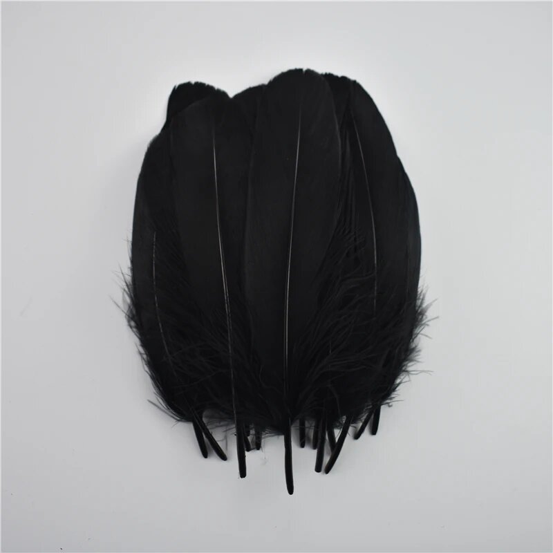 Черные перья FlyReal 12-18 см, 20 шт