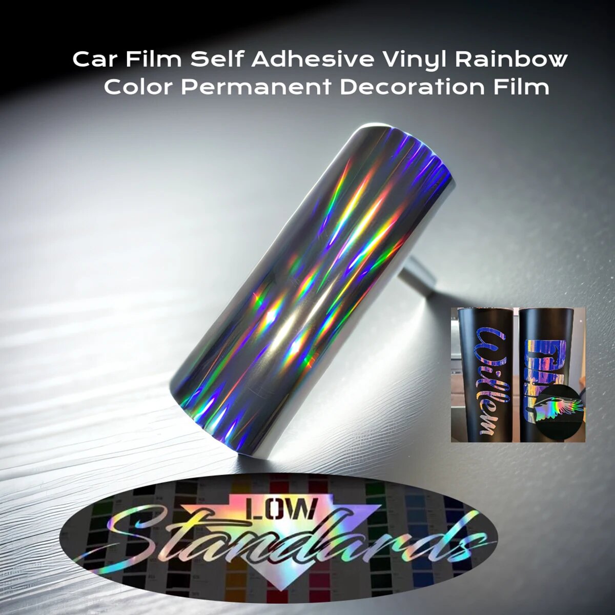 Глянцевая самоклеящаяся виниловая пленка CHEONET 30x21CM, Laser Colorful