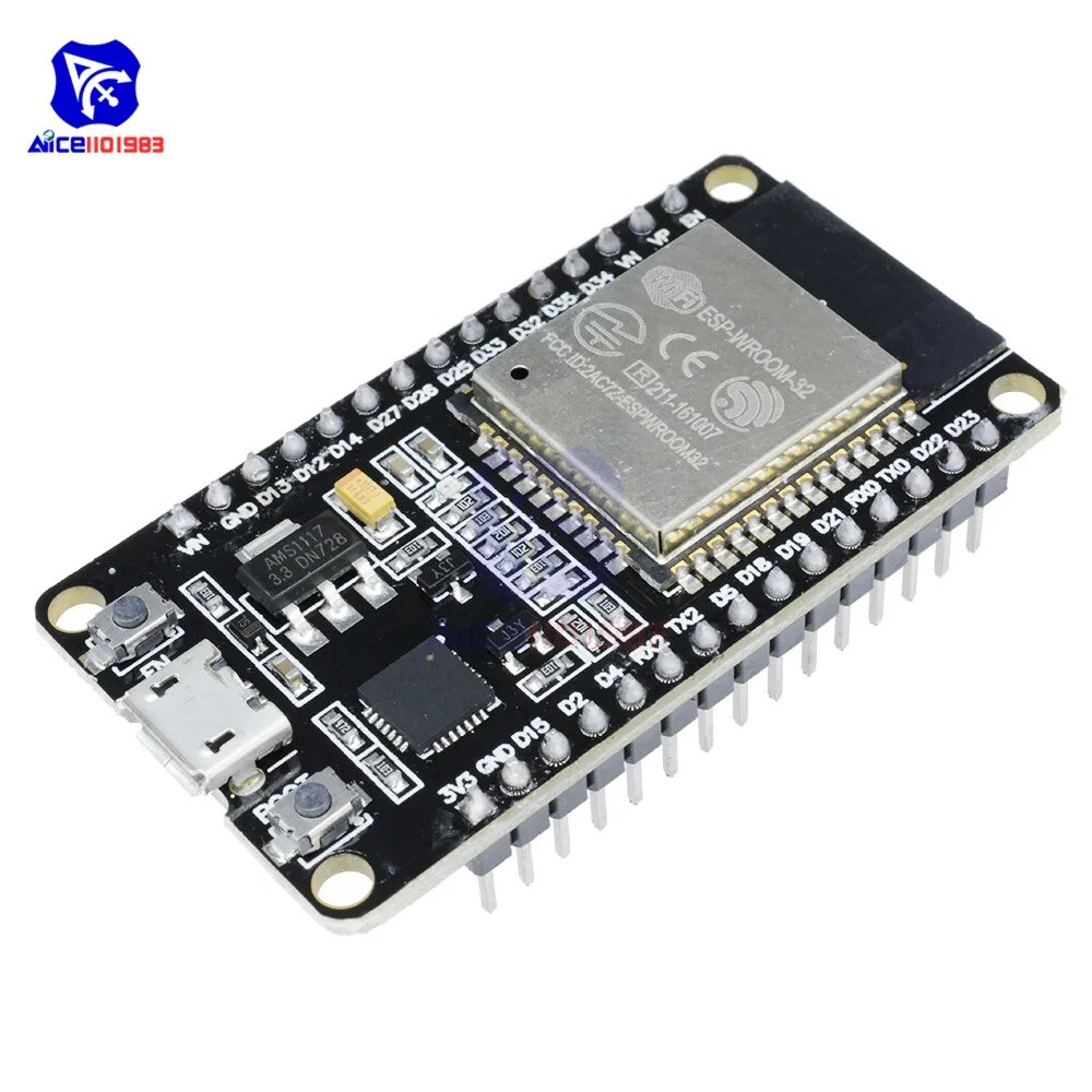 Diymore ESP32 ESP-32 CP2102 Беспроводной Wi-Fi Bluetooth ESP8266 Макетная плата Micro USB Dual Cor Модуль для IoT Arduino
