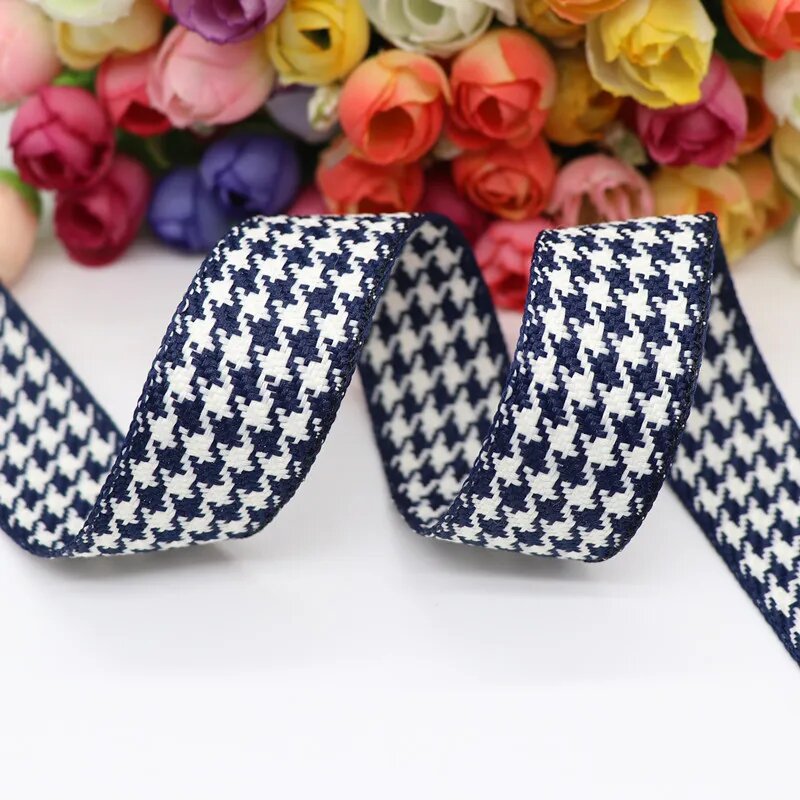 Ленты из хлопка и льна в клетку, 5 ярдов, 1 дюйм 25 мм/1,5 дюйма 38 мм, корсажная лента с принтом для бантов для волос, материалы для ручной работы «сделай сам» Y202081103