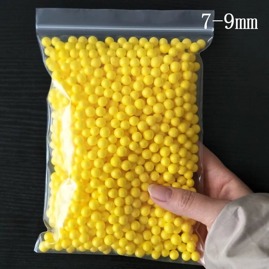 Цветные пенопластовые шарики 7-9 мм Желтый, 7-9mm yellow