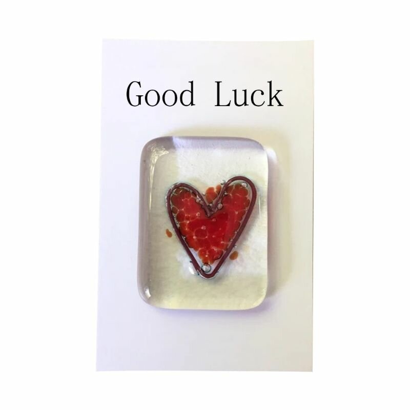 3D хрустальное украшение в форме сердца-красный-Удачи