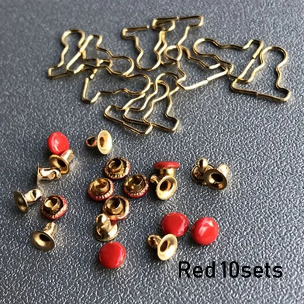 Металлические пряжки для кукол 10 шт red-10sets