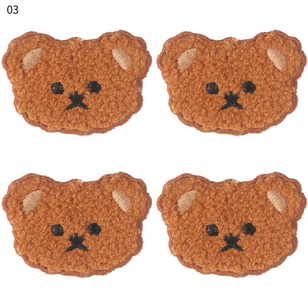 Нашивки с вышивкой медведя 4 шт. Коричневый, 03