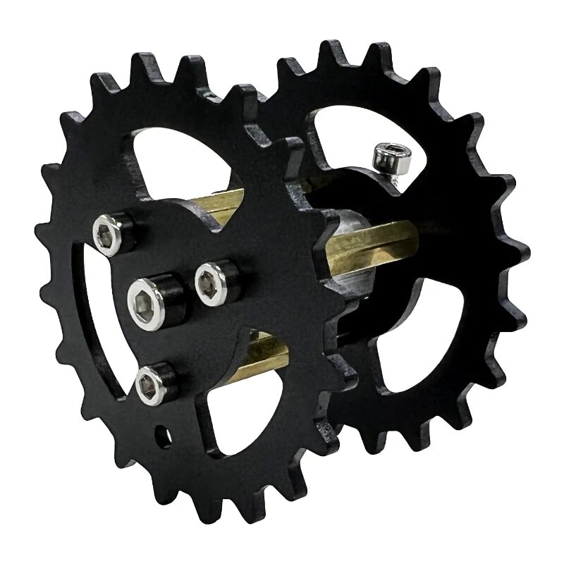 Цельнометаллическое приводное колесо Hello Maker серебристого цвета из алюминиевого сплава 54 мм