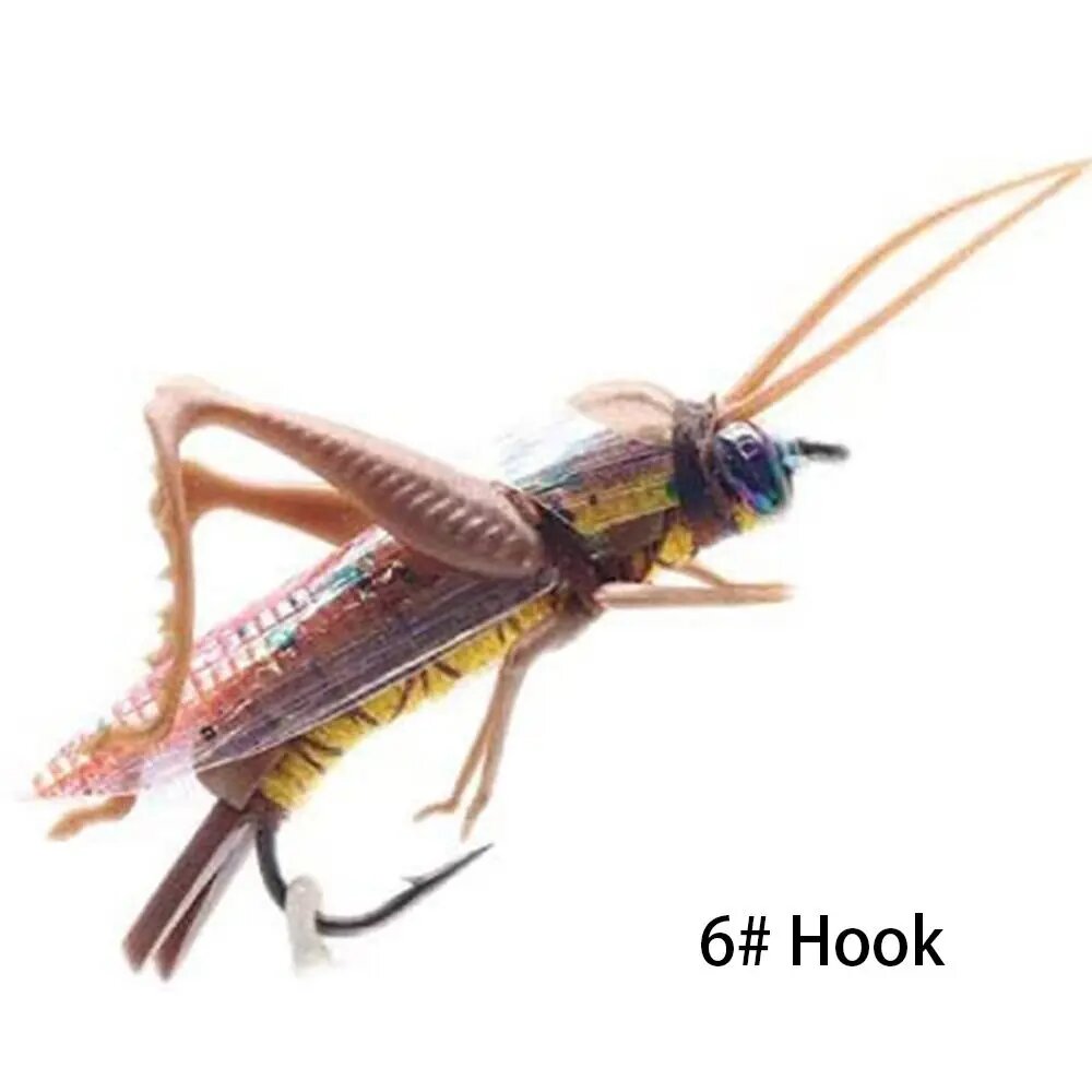 1 шт, приманка для окуня, приманки для рыбалки с насекомыми, рыболовные снасти, имитация кальмара, кузнечик, рыболовная приманка, дорога 2 # 6 # Жесткие искусственные приманки