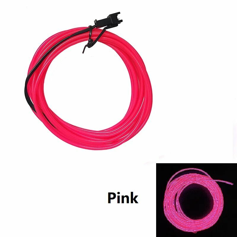 Розовый неоновый кабель EL Wire 2M