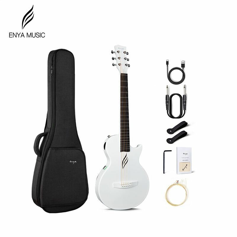 Enya Nova GO SP1 AI White Акустическая электрогитара из углеродного волокна Гитара для путешествий Смарт-гитара
