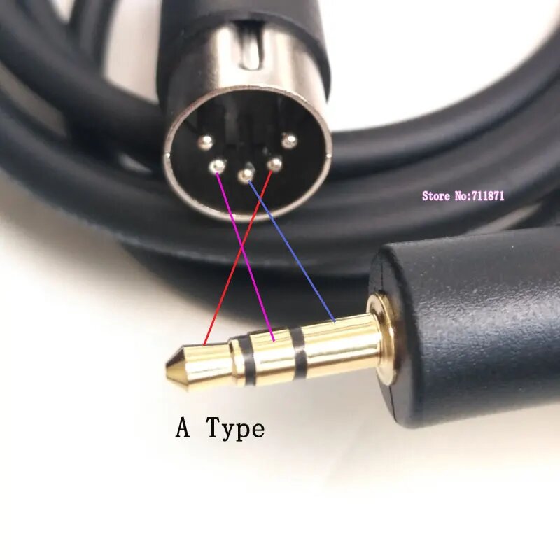 Аудиокабель TRS 3,5 мм - DIN 5 Pin A Type