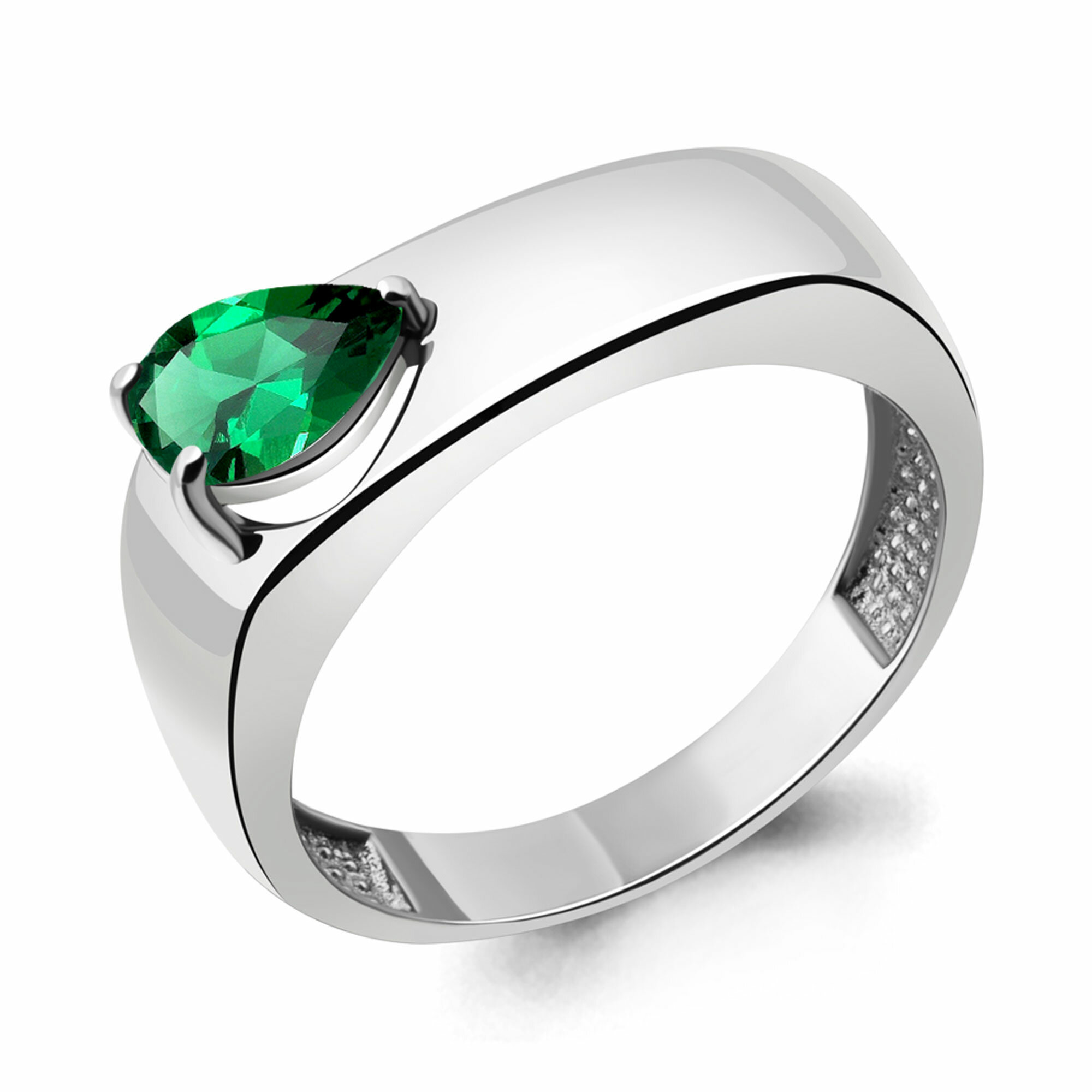 Кольцо, серебро, 925 проба, родирование, сапфир синтетический