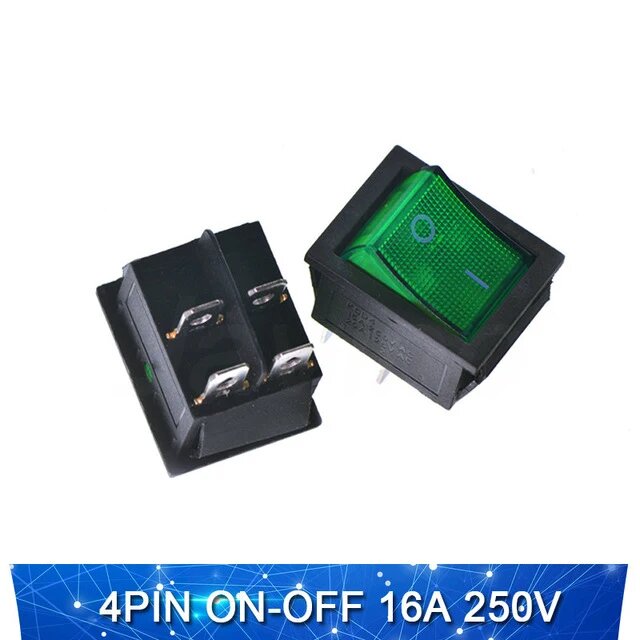 Переключатель Stlxy KCD4 пластиковый красный 16/30А 4Pin ON-OFF, 1 Pcs