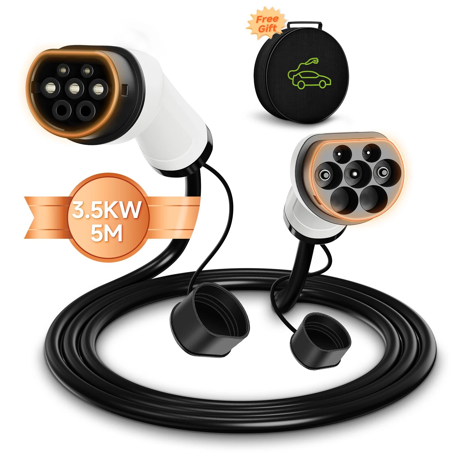 Портативный кабель для зарядки электромобилей AFEEV от Type2 до Type2 11 кВт, 22 кВт, 32 А, 3-фазная вилка «мама-папа», 3,5 кВт, IEC62196-2, зарядная станция EVSE 3.5KW 16A 1Phase