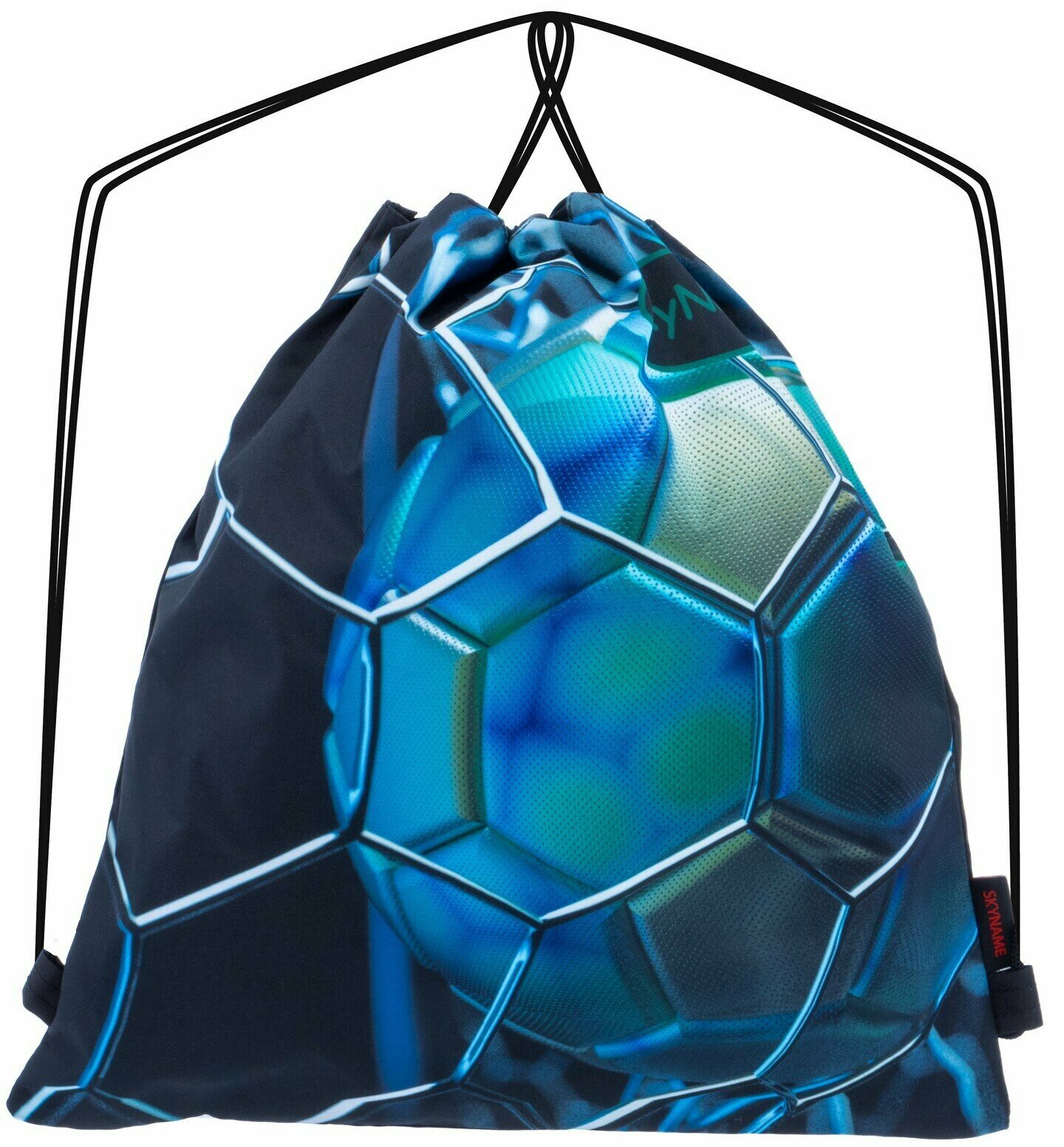 Мешок для обуви для мальчика в школу увеличенного размера 45 х 40 см с лямками из шнурков