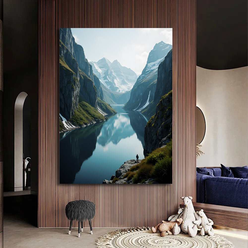 Море / горы, интерьерная картина / на холсте, 20х30 см.