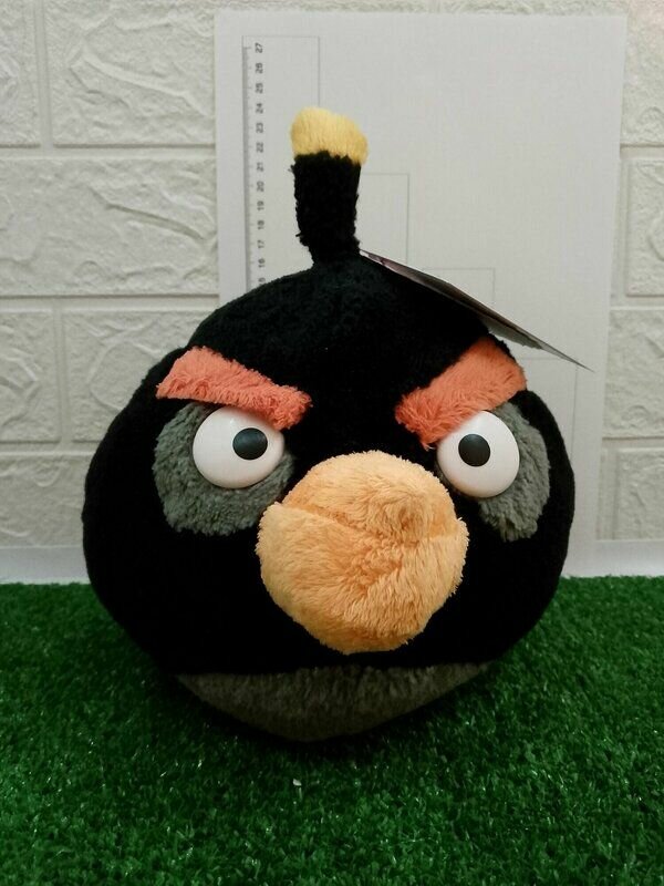 Angry birds bomb мягкая игрушка Энгри Бёрдс черная птица 20см.