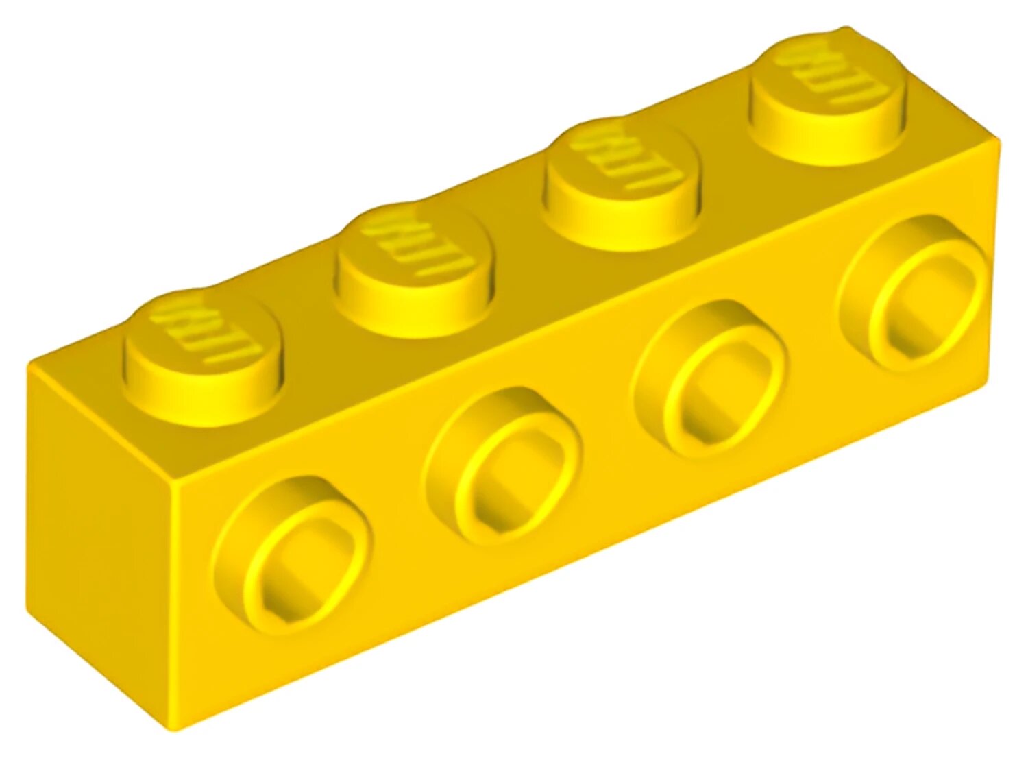 Кубик LEGO Brick, Modified 1 x 4 with Studs on Side 30414 Yellow U