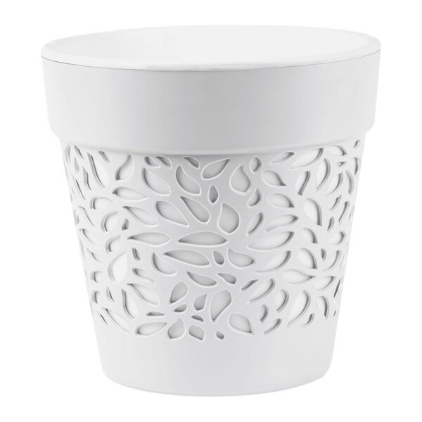 Кашпо для цветов BMC пластиковое 3,5 л, d 16,8 см "Блоссом" белый