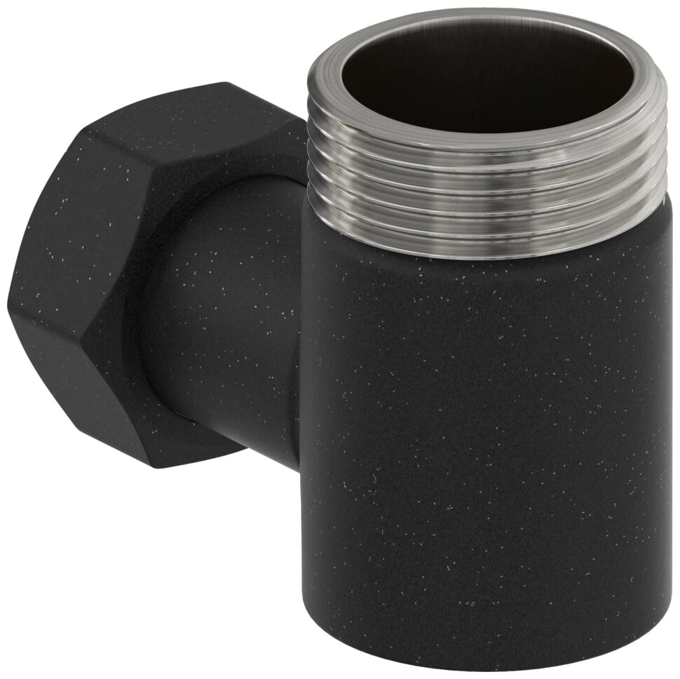 Уголок переходной 1" нар. р. - 3/4" н/г темный титан муар Сунержа 15-1505-0134