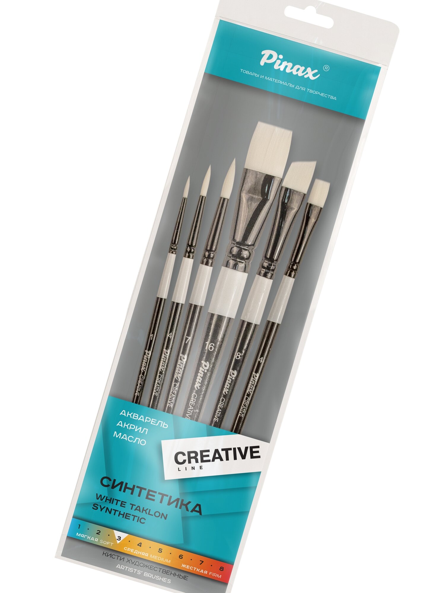 Набор кистей CREATIVE белая синтетика 6шт.