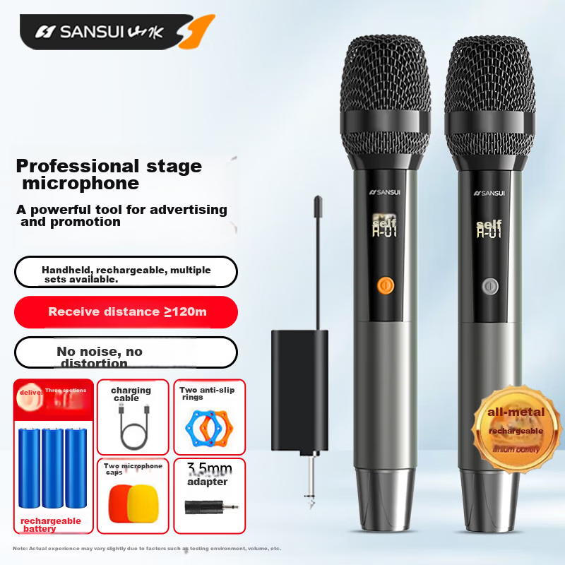 Bluetooth-микрофон SANSUI K73 для караоке, концертный, gray