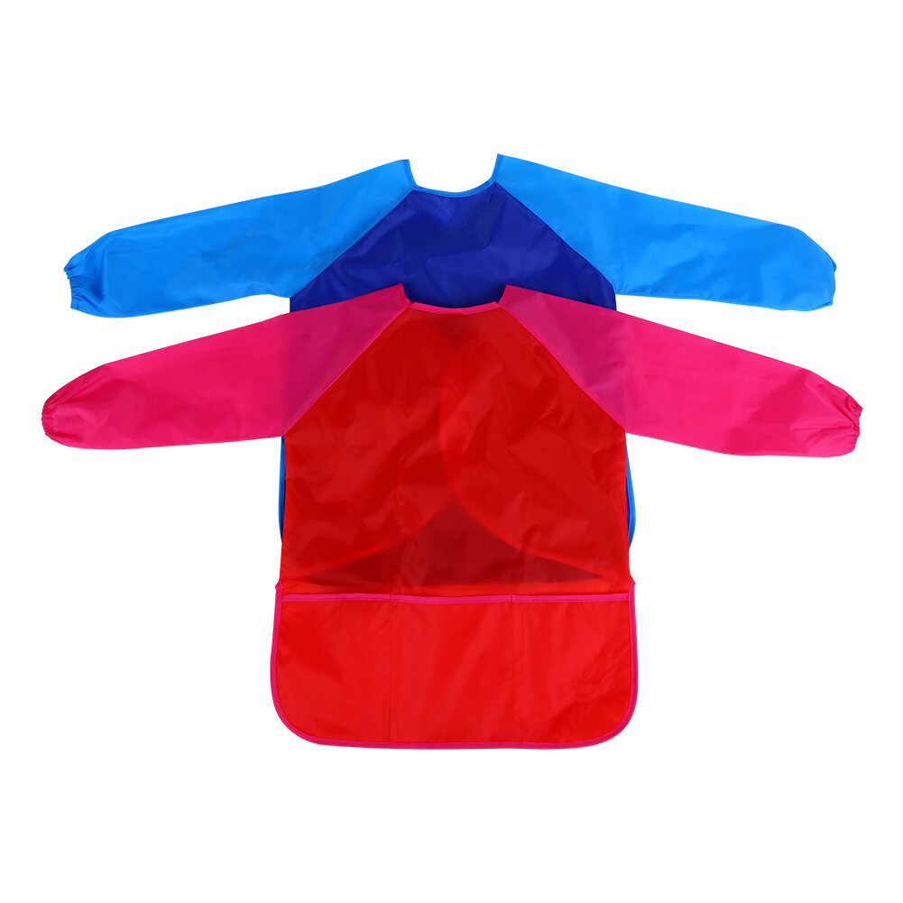 Детский водонепроницаемый фартук для рисования, кулинарный халат с карманом