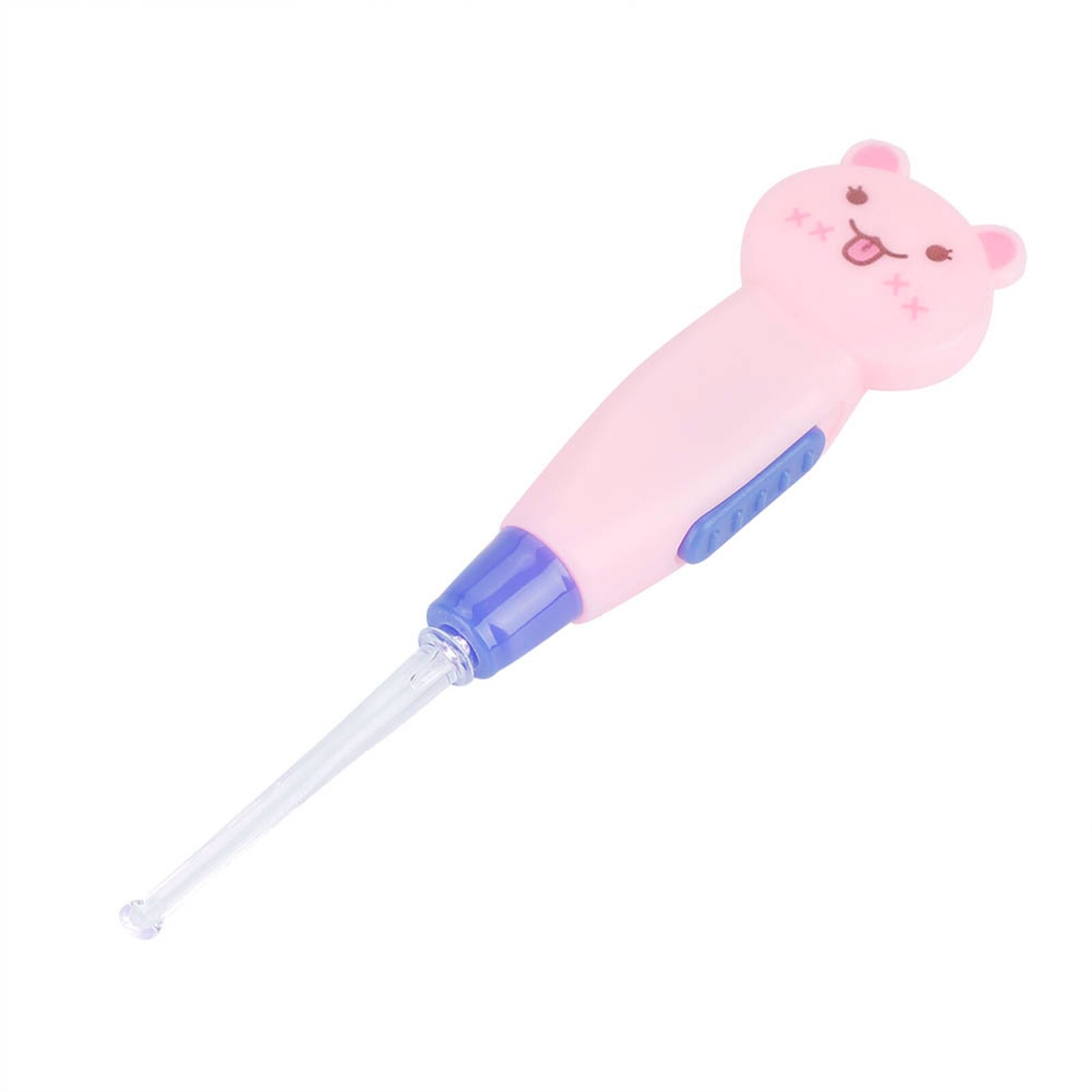 Милый мультяшный светодиодный фонарик, ушная палочка для удаления ушной серы с лопаточкой и пинцетом (розовый кот)