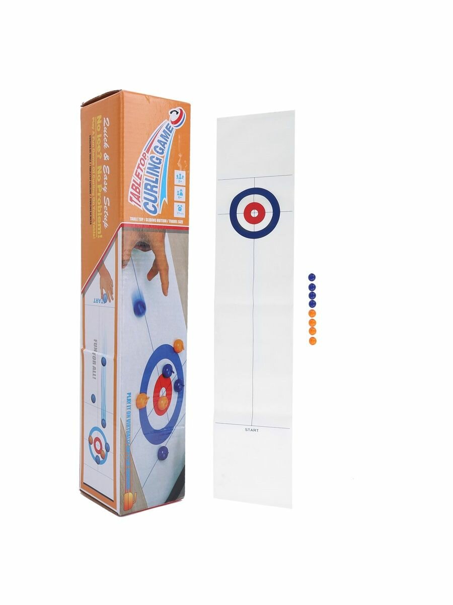 Портативный игровой набор для керлинга для детей и взрослых, складная столешница, легко играть, веселая игра для вечеринок, включает мяч для керлинга и мишень