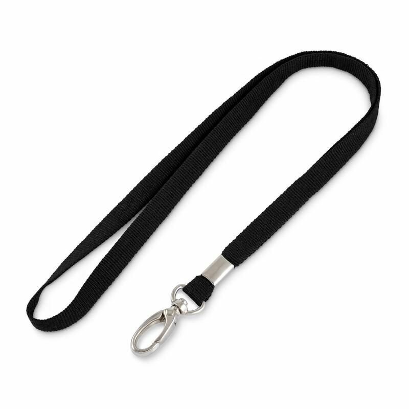 Держатель для бейджа КНР На карабине, черная лента, LLL107