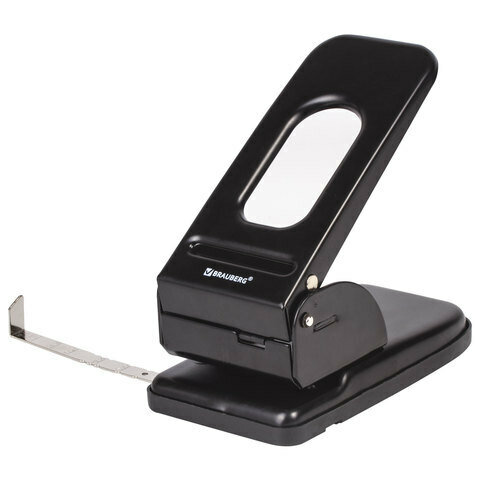 Дырокол Brauberg мощный "Riff", на 60 листов, металлический, черный (226868)