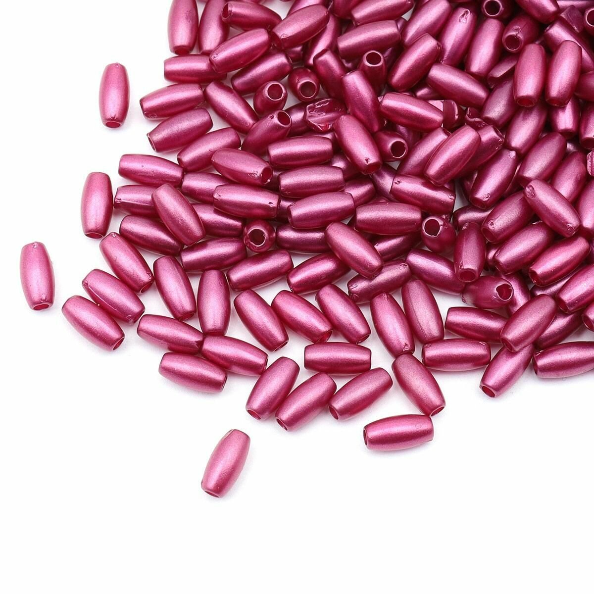 Бусины Astra&Craft "Жемчуг", пластиковые, рисунок, бордово-фиолетовые, 3х6 мм, 15 г, 4AR293/294