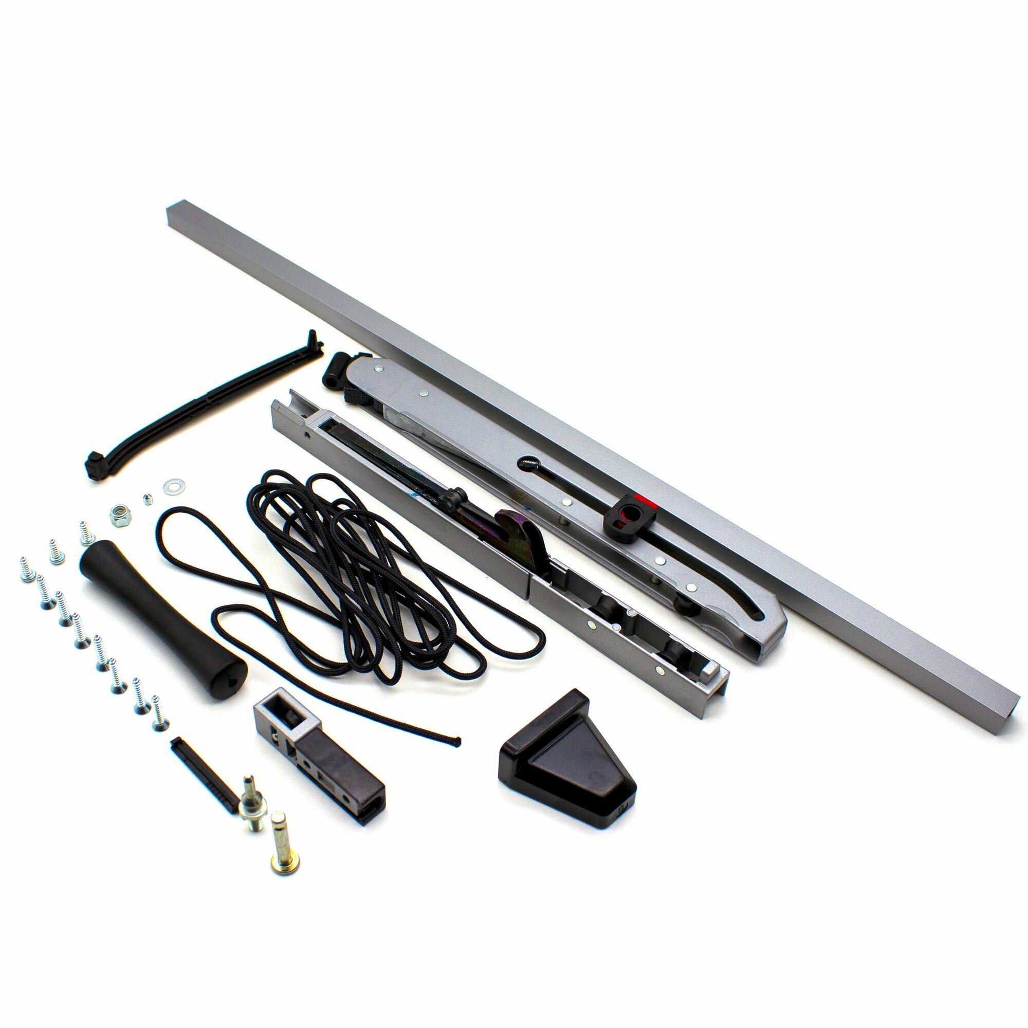 Дистанционный фрамужный открыватель с гибкой тягой Savio (шнур 3м идет в комплекте) с декоративной планкой, серый