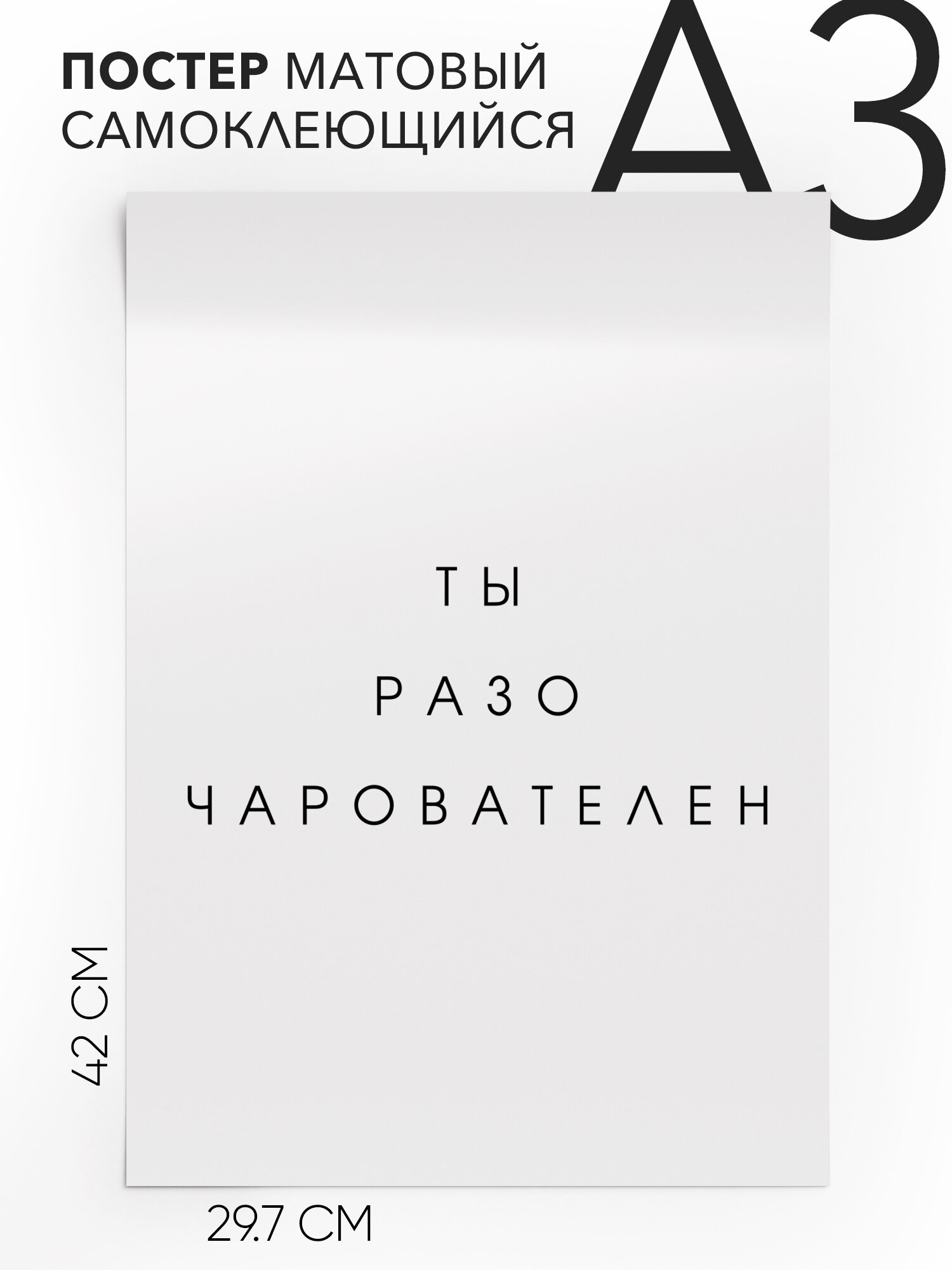 Постер с надписью на стену, плакат - Ты разочарователен, Самоклеящийся, 30х40, А3