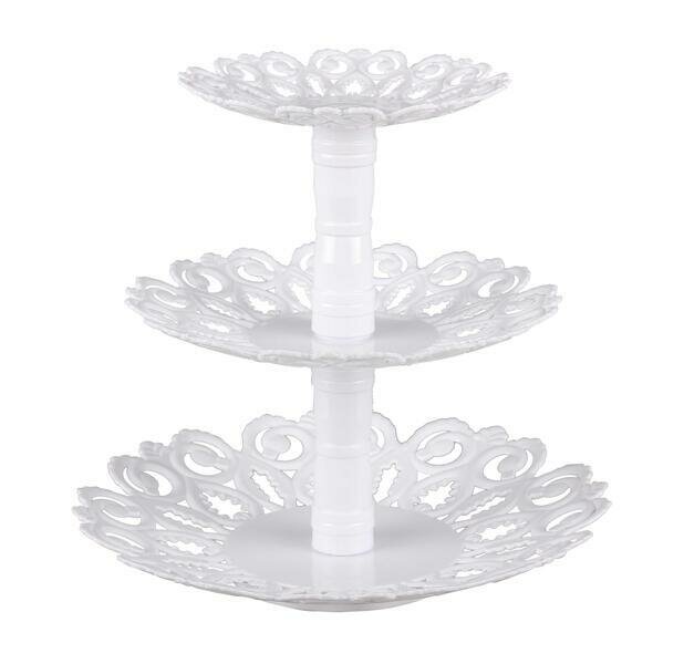 Фруктовница "Мелодия" 3-х ярусная белый 26*26*25см