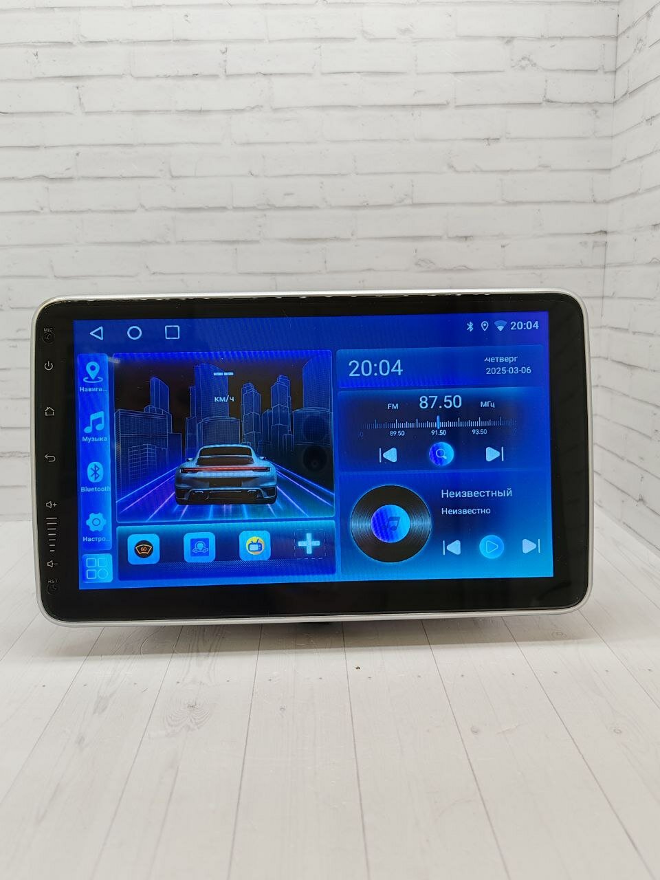 Магнитола 1 дин (1 din) 8-ядер/сим-карта/4+64гб/экран 10" поворотный, регулируется во всех плоскостях.