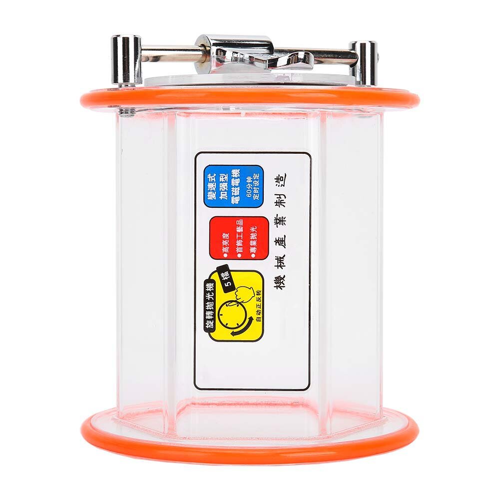 Вращающийся полировальный барабан для ювелирных изделий с полировальным ведром для ювелиров. Прочный и эффективный инструмент для чистки ювелирных изделий KT6808