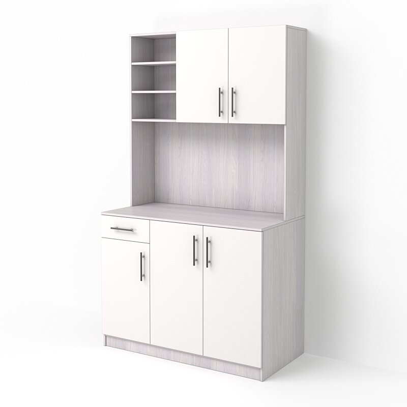 Шкаф офисный с полками №3, Ясень Анкор и Белый. Производитель товара - компания Westcom.