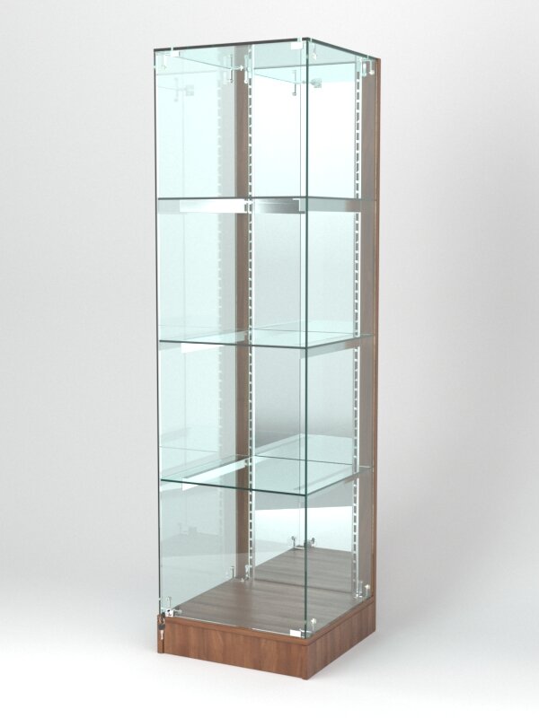 Витрина "астерия ХИТ продаж" №3 (с дверкой, задняя стенка - зеркало), Орех