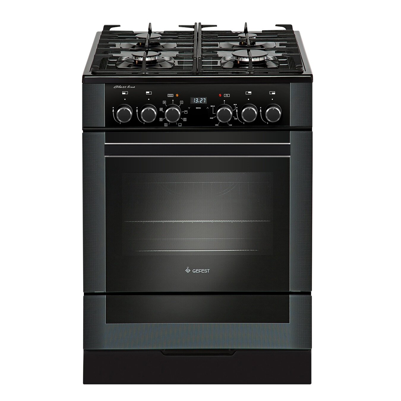 Газоэлектрическая плита Gefest ПГЭ 6502-03 0044 черный (газовая панель + электрический духовой шкаф)