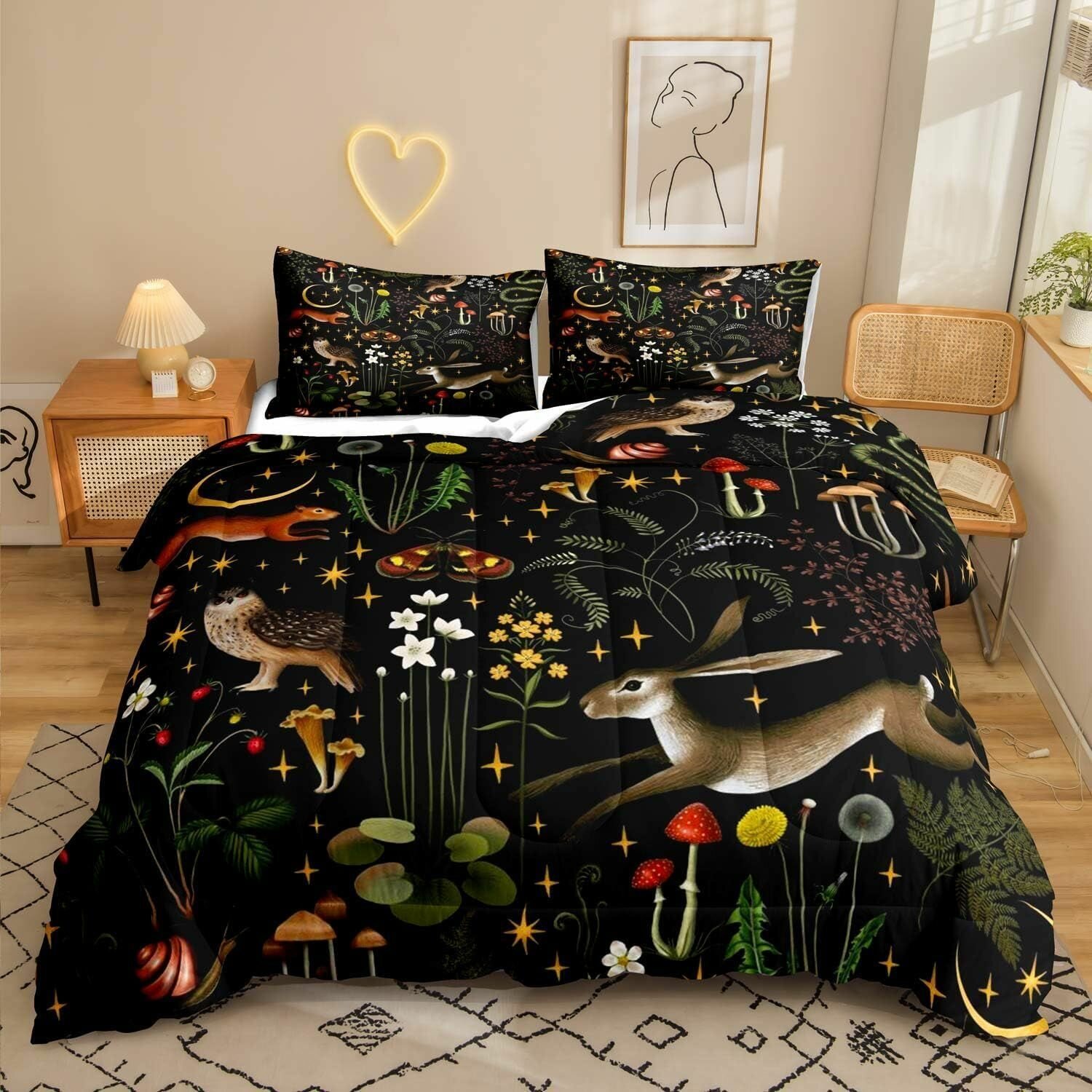 Crazy Getup CYSM Комплект постельного белья Luvivihome набор грибов размер бохо