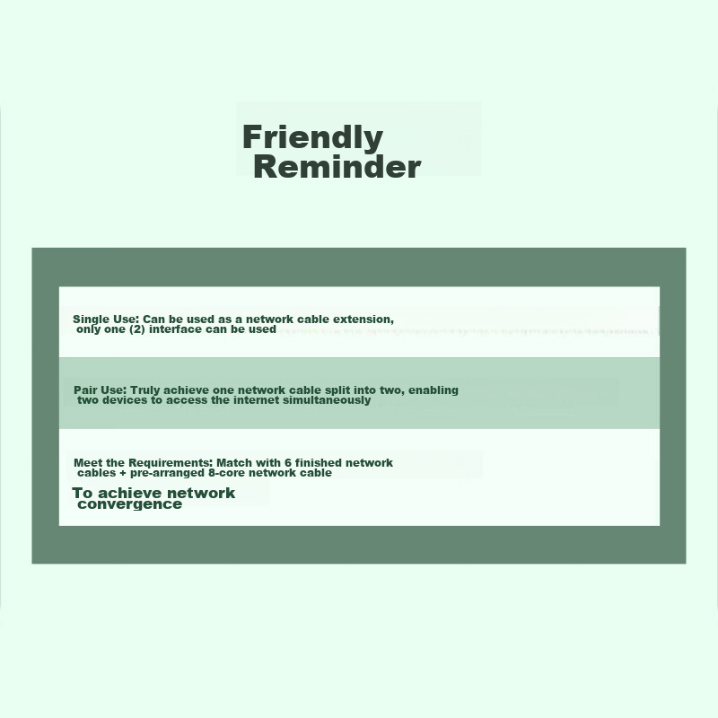 SAMZHE Network Cable Splitter, One-To Simultaneous Internet Adapter Connector, RJ45 Dual Network Port Extender, Straight-Through Head, Three-Way Head, IPTV Broadband Interface Splitter, Two Pieces