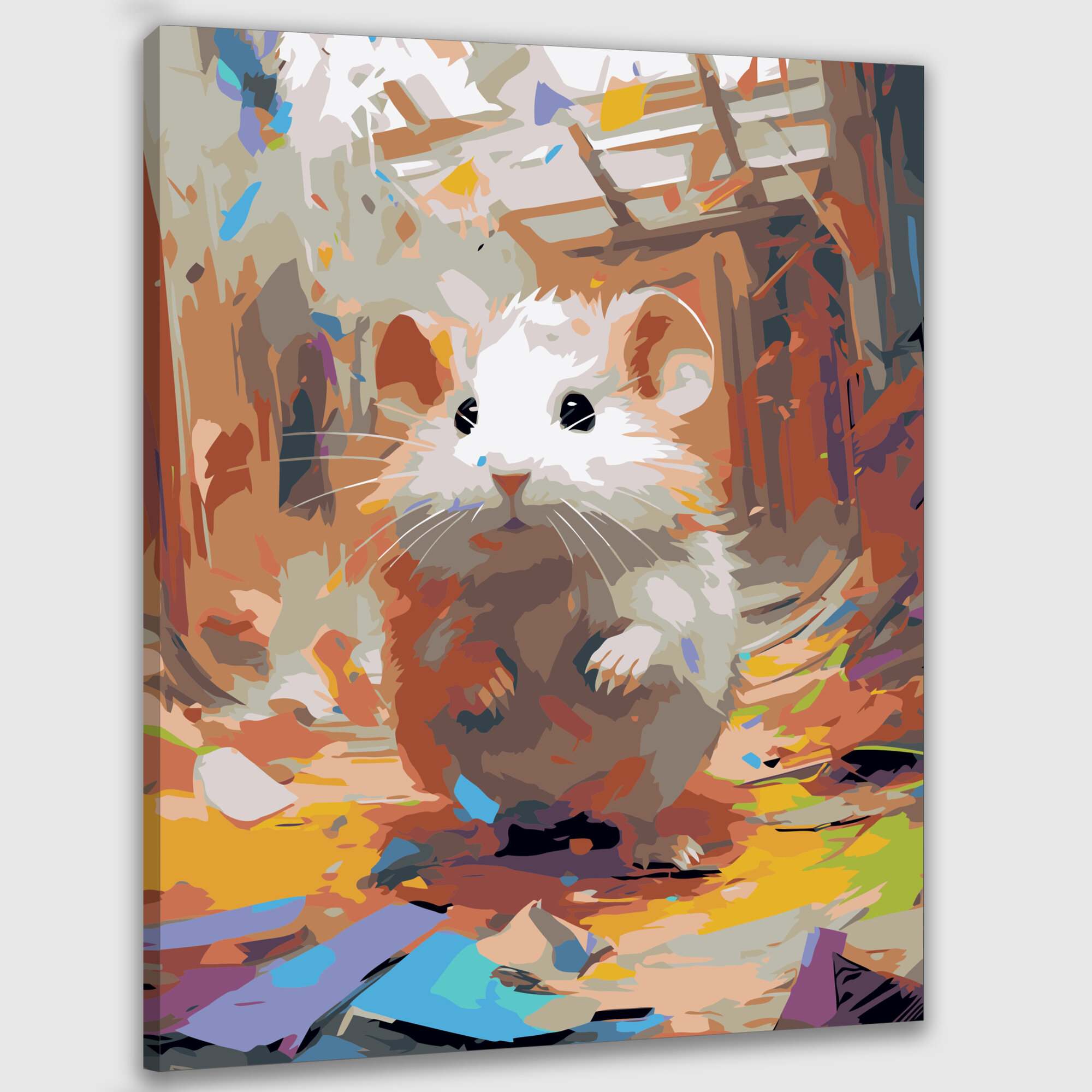 Картина по номерам 40x50 см, картина, хомяк, галерея, абстрактные картины, скульптуры, лапки, текстурированный холст