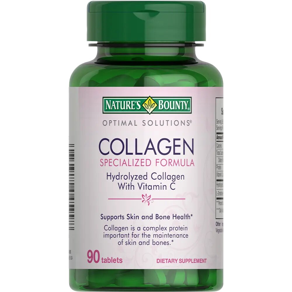 БАД Nature's Bounty Таблетки "Гидролизованный коллаген с витамином С", 90 шт.