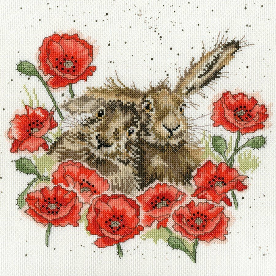 Набор для вышивания Love Is In The Hare (Любовь у зайцев) 26 x 26 см Bothy Threads XHD61