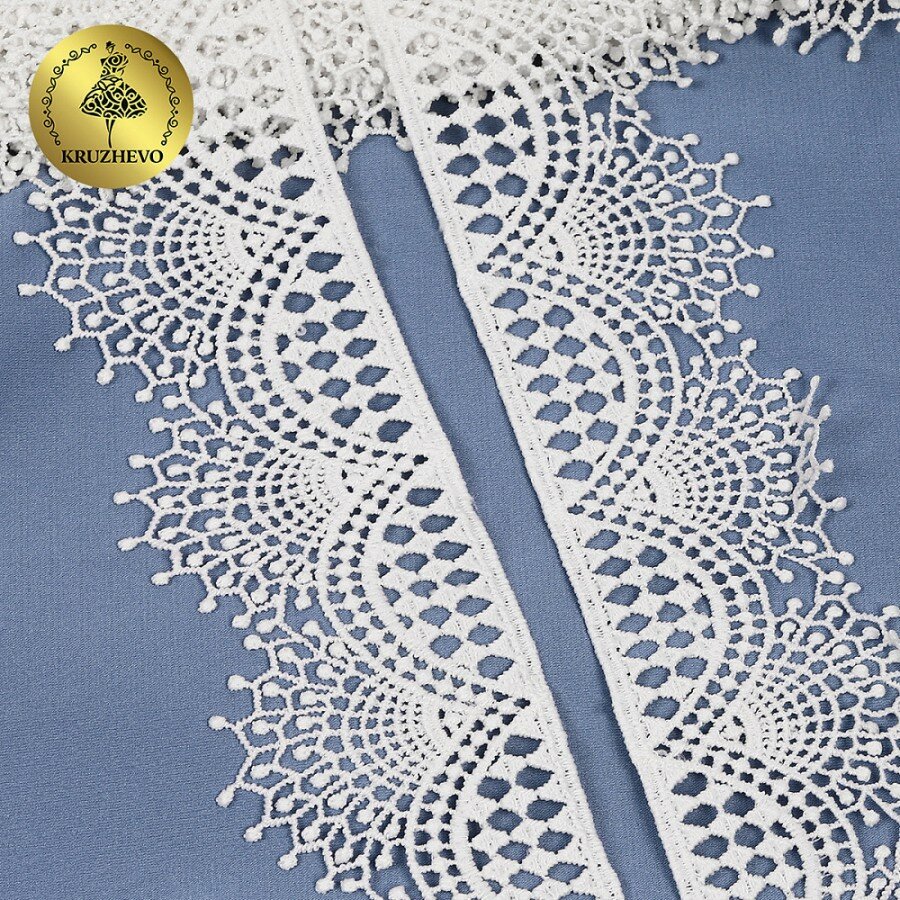 Кружево гипюр KRUZHEVO TBY. SUN.01 шир.55мм цв. белый уп.13,71м