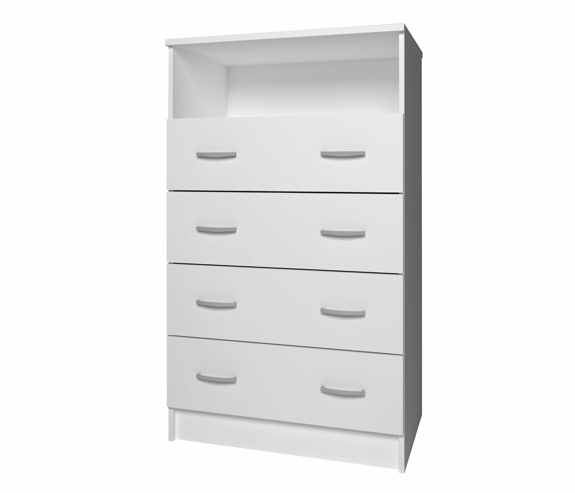 Комод Фреш ФР-2, белый, 4 ящика, ниша, 80х50х106