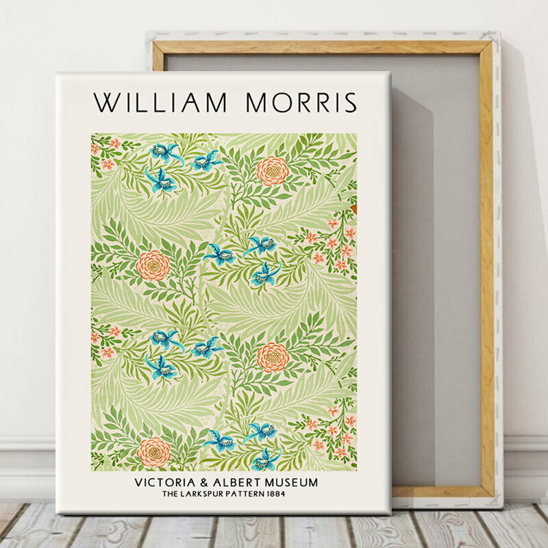 Картина на холсте 40х50 см "Моррис, узор из цветов 1884", на стену для интерьера
